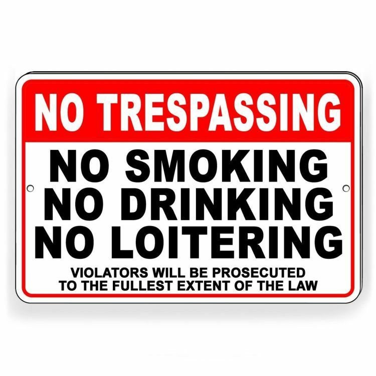 No Drinking No Smoking Sign