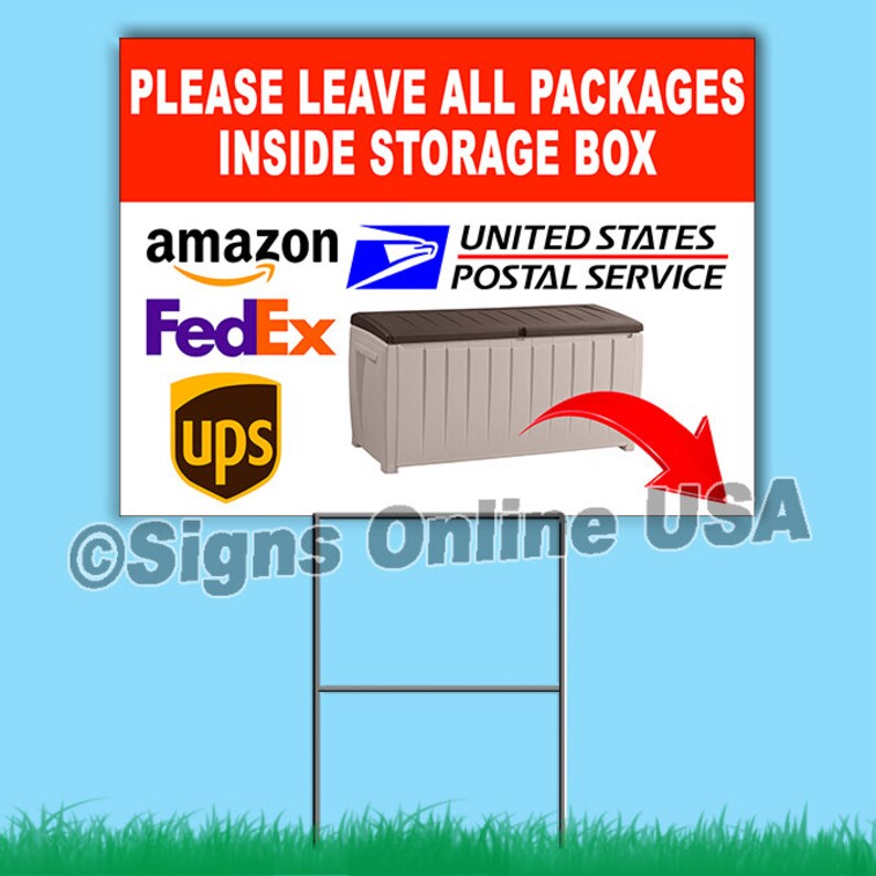 Leave All Packages Inside Storage Box Metal Sign/ Magnetic - Etsy