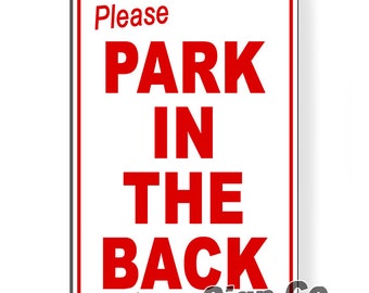 Parking in Back Sign - Etsy