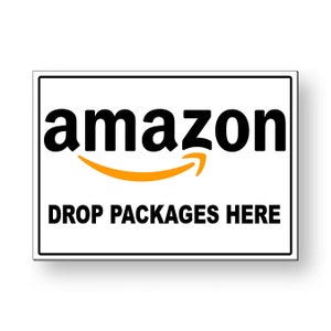 Amazon Deliveries Drop Packages Here Metal Sign/ Magnetic Sign / Decal ...