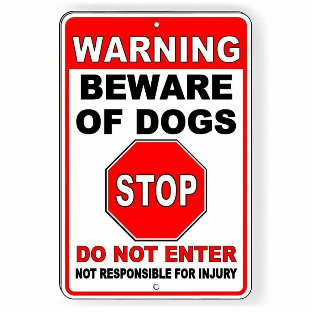 Warning Beware of Dogs Do Not Enter Sign / Decal Pitbull Bite - Etsy