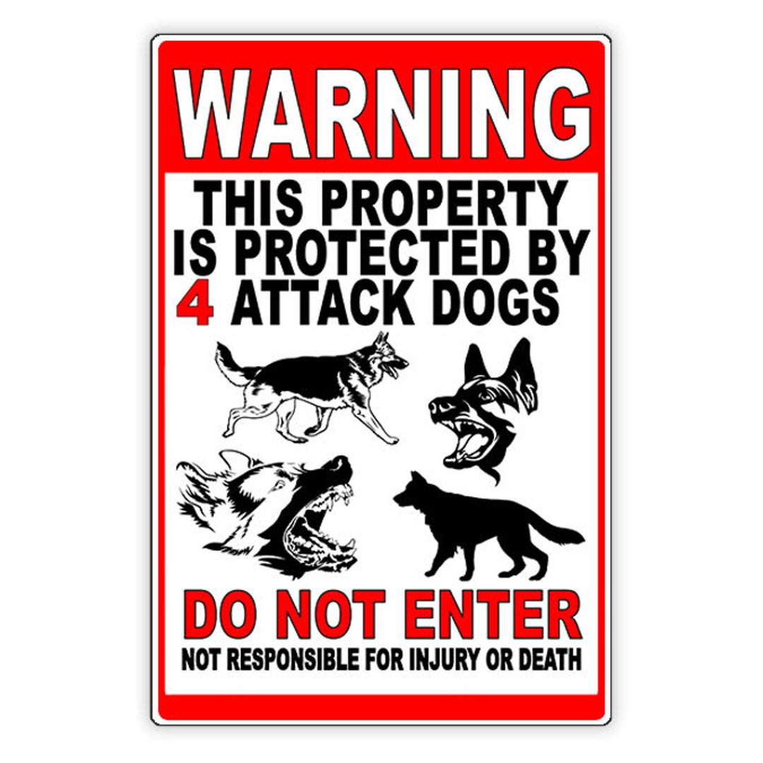 Beware Of Dog Beware Of Dog Sign: German Shepherd | Worldofanimals.nl