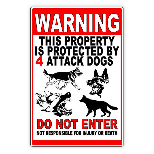 Protected by Dog Sign - Etsy
