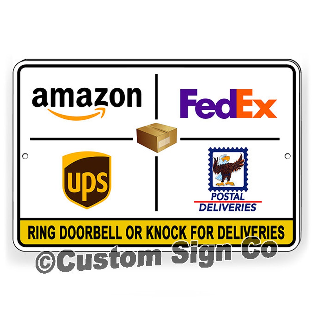 Delivery Instructions Ring Doorbell or Knock for Deliveries Metal Sign ...