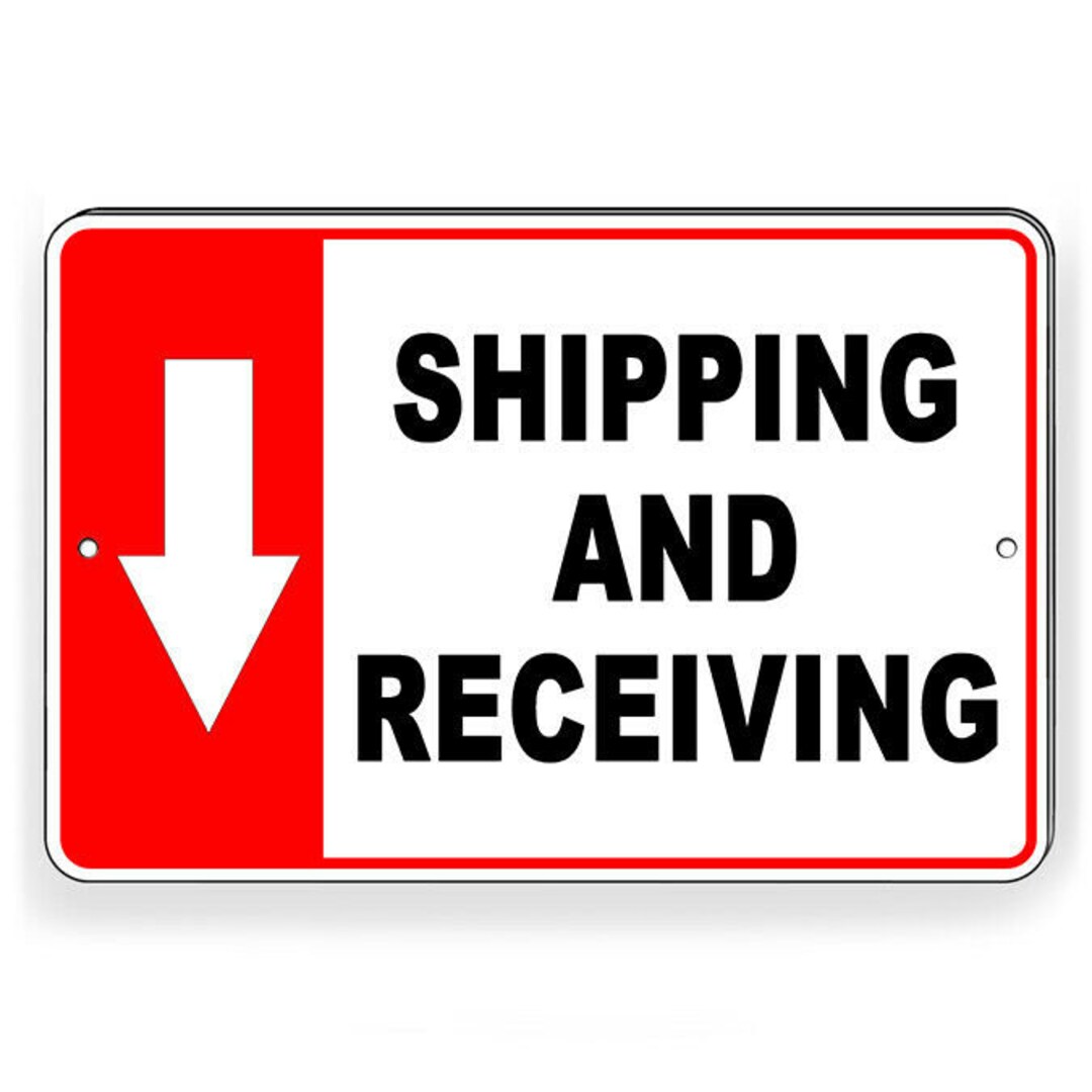 Shipping and Receiving Arrow Down Sign / Decal / Warehouse Delivery ...
