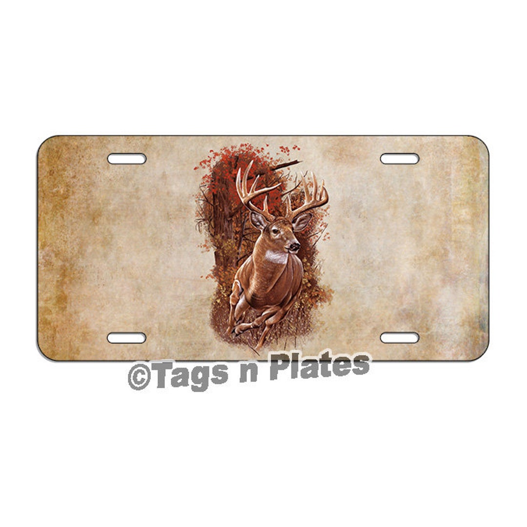 Deer Hunting Hunter License Plate Tag or Decal Personalized Buck Doe ...