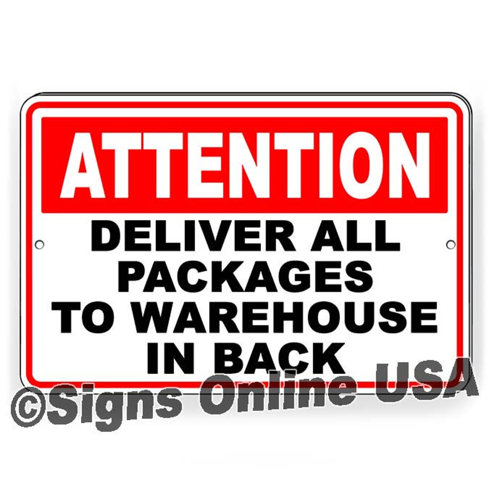 Deliver All Packages to Warehouse in Back Sign / Decal / Yard - Etsy