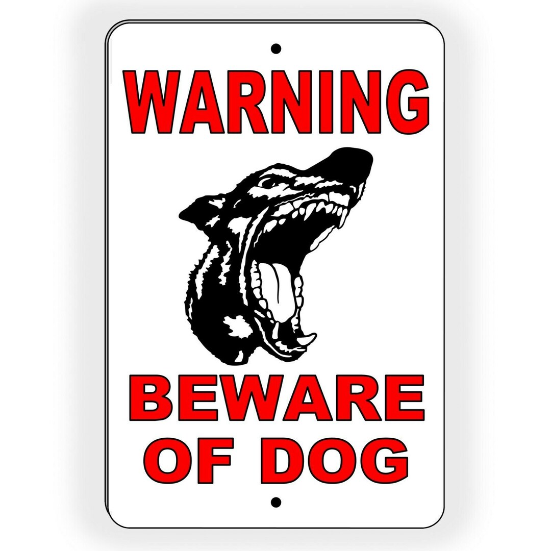 Warning Beware of Dog Sign / Decal Doberman Security Attack Guard Bite ...