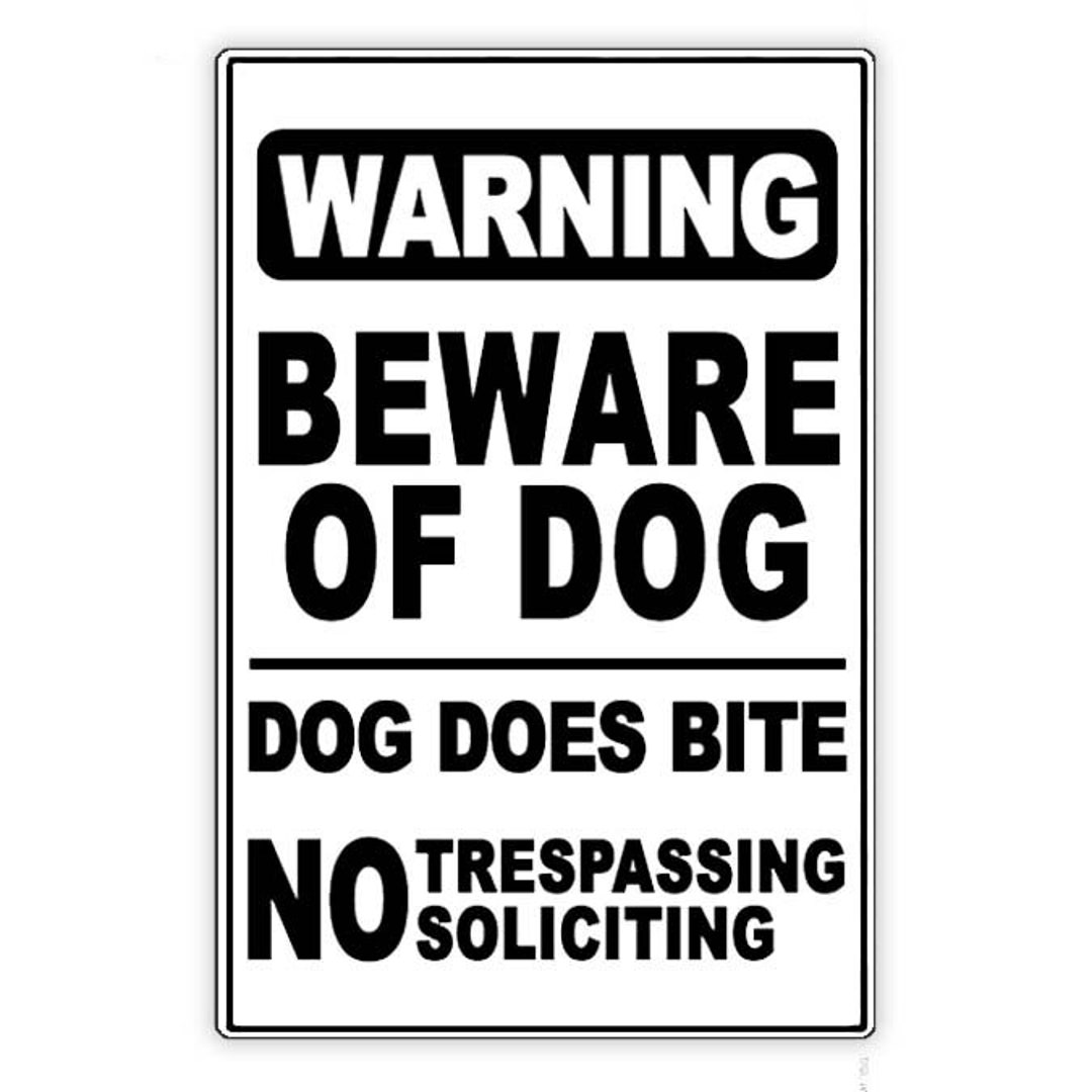 Beware of Dog Dog Does Bite Do Not Enter No Trespassing Sign / Decal ...