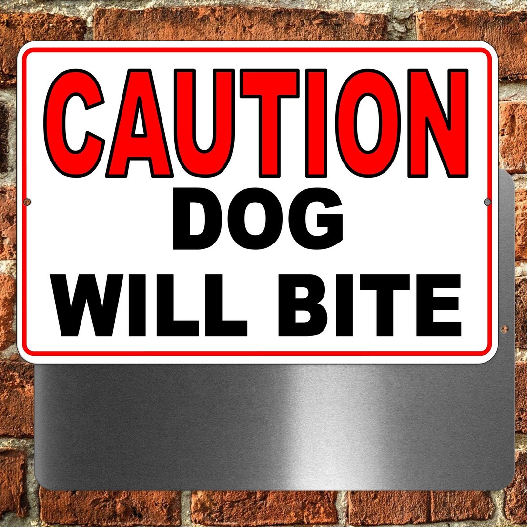 Dog Will Bite Beware of Dog Sign Decal Doberman Security Warning Attack ...