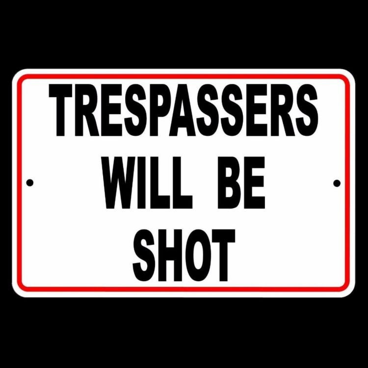 Trespassers Will Be Shot warning security safety video metal | Etsy
