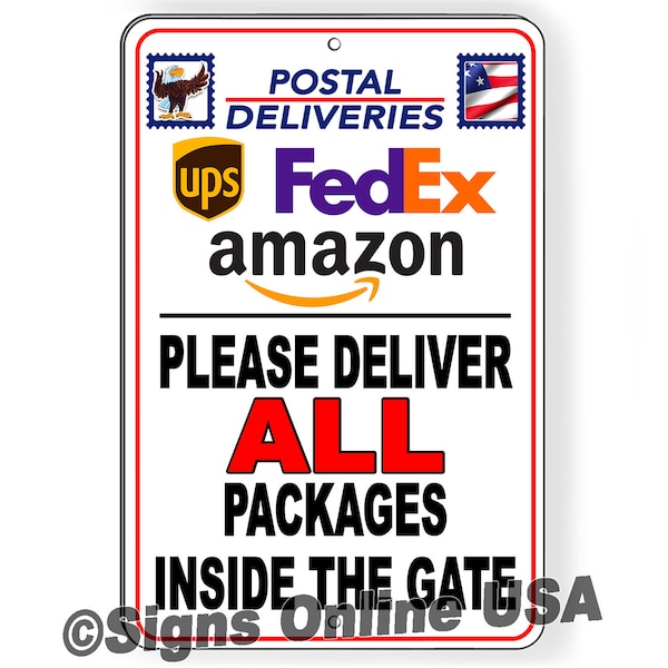 Please Leave Deliveries Behind Gate Sign - Etsy