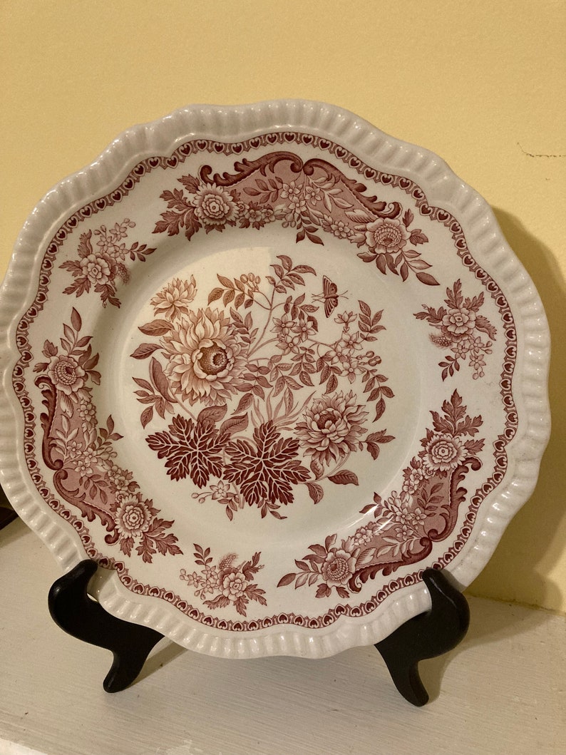 Spode Regency Series Jasmine Cranberry Red Dinner Plates, Set of 4 - Etsy