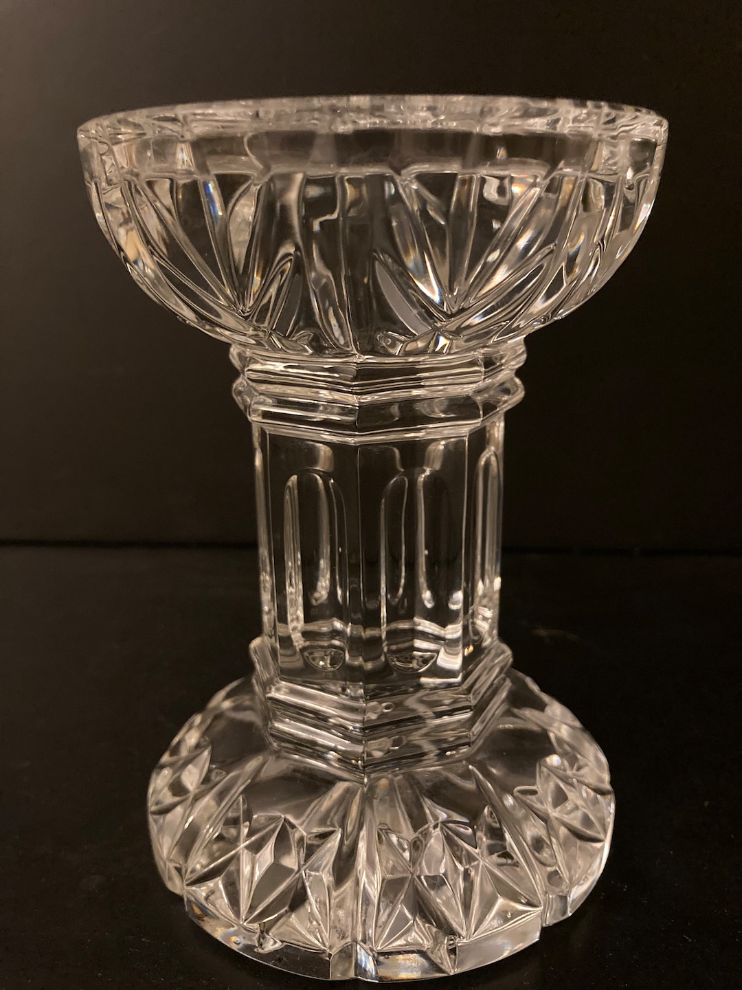 Waterford Crystal Pillar Candle Holder in Bethany Pattern - Etsy