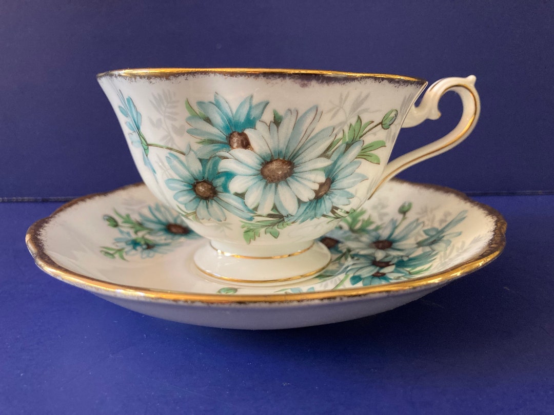 Royal Albert English Bone China Marguerite Blue Daisy Footed Cup and ...