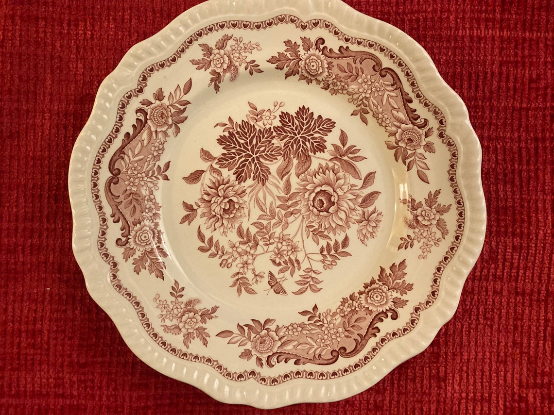 Spode Regency Series Jasmine Cranberry Red Dinner Plates, Set of 4 - Etsy