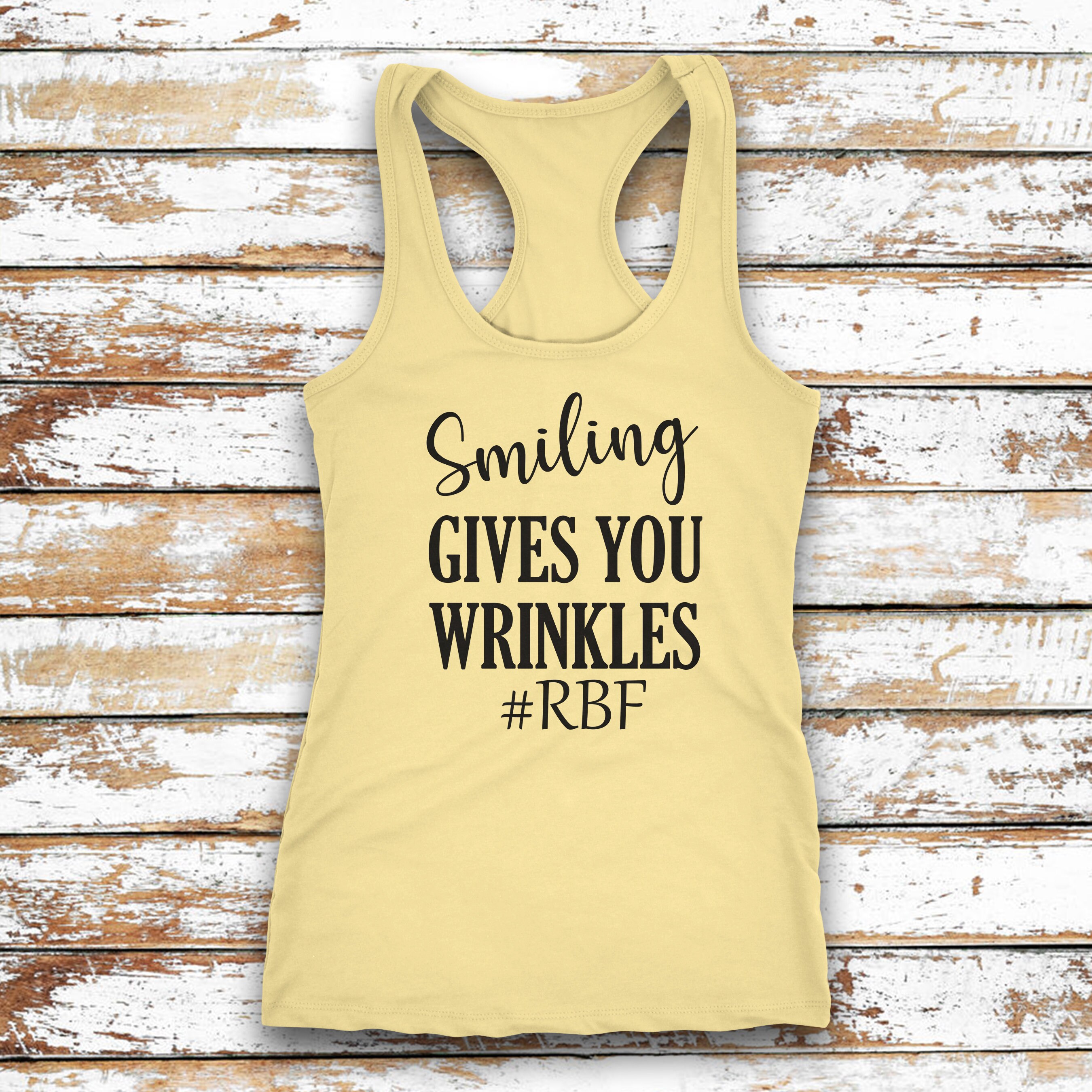 Smiling Gives You Wrinkles RBF Racerback Tank Top Softest - Etsy