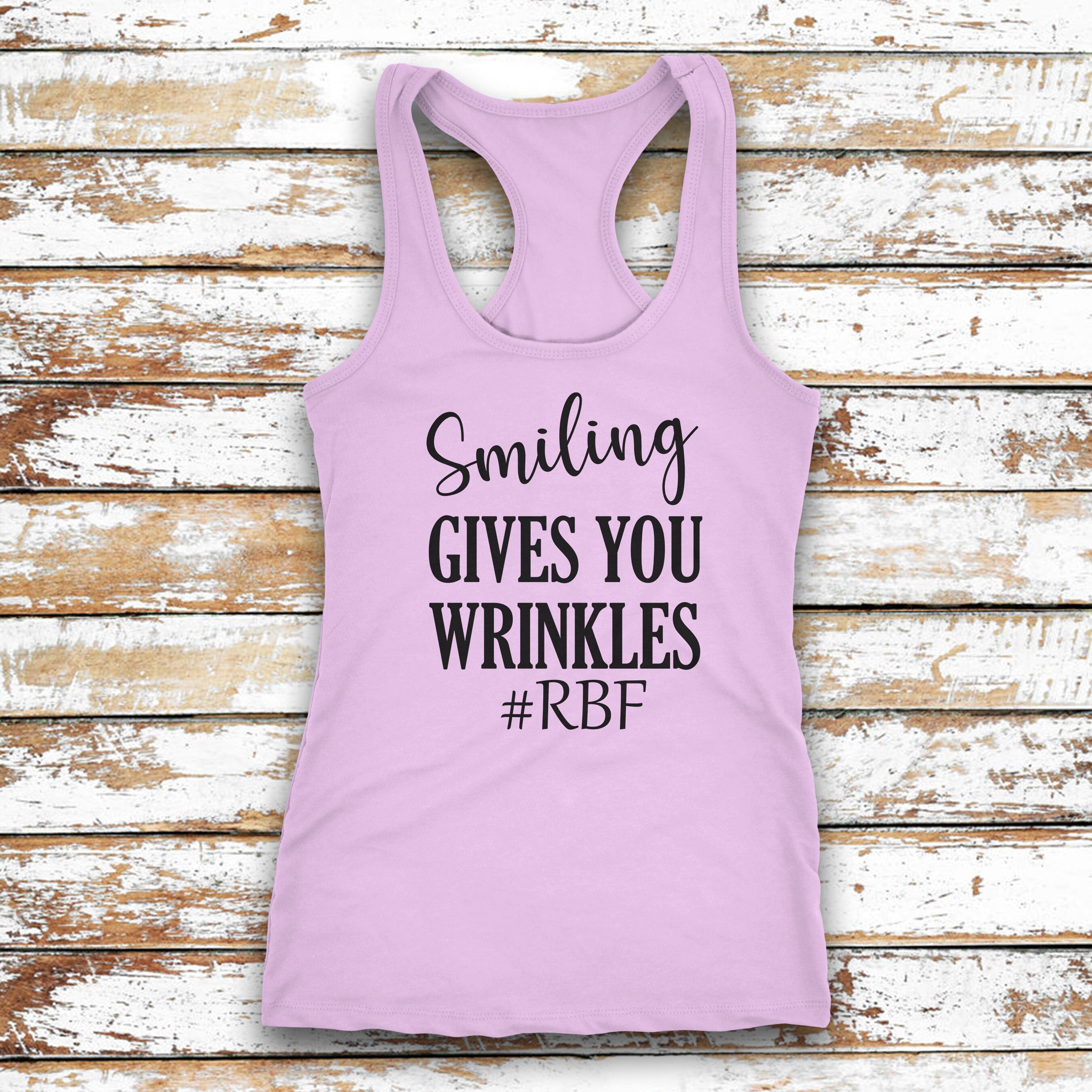 Smiling Gives You Wrinkles RBF Racerback Tank Top Softest - Etsy