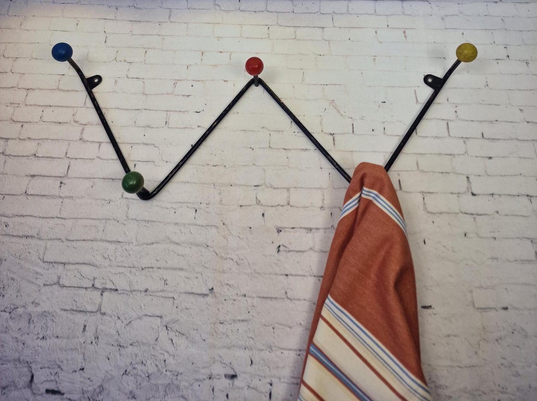 Vintage French Atomic Hook Rack 1950s Compact Coat Hat Rack Clothes ...