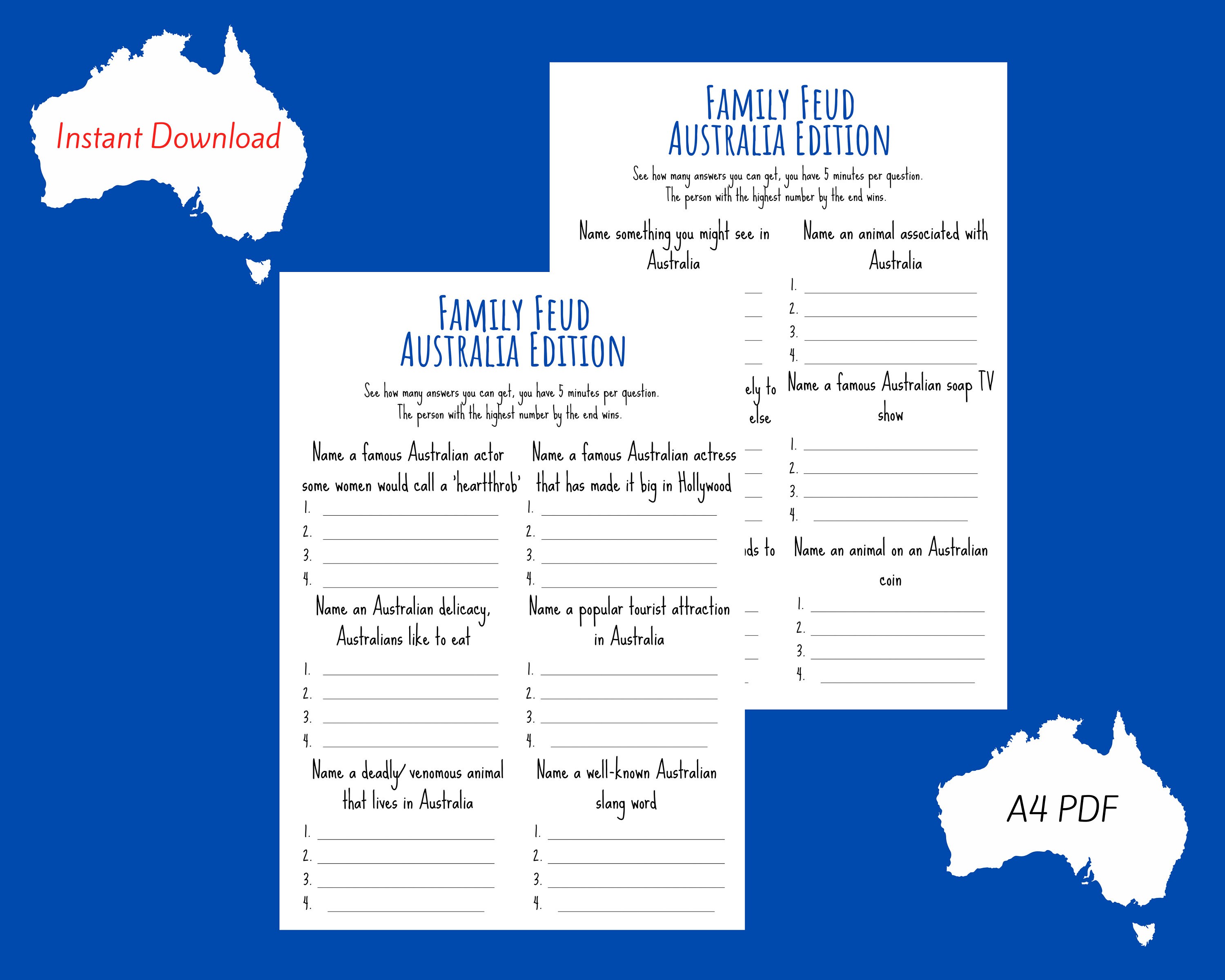 Australian Party Game - Family Feud Australia Edition (australia Based ...