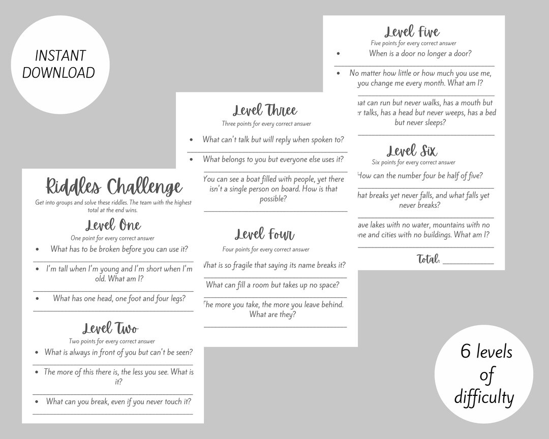 Riddles Challenge - Etsy