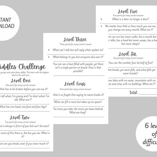 Workplace Riddle Games - Etsy