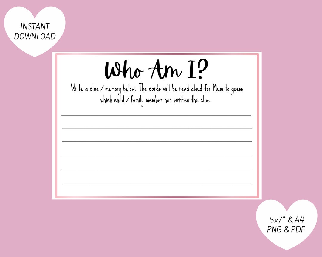 Mum, Who Am I? - Mother's Day Game - Etsy