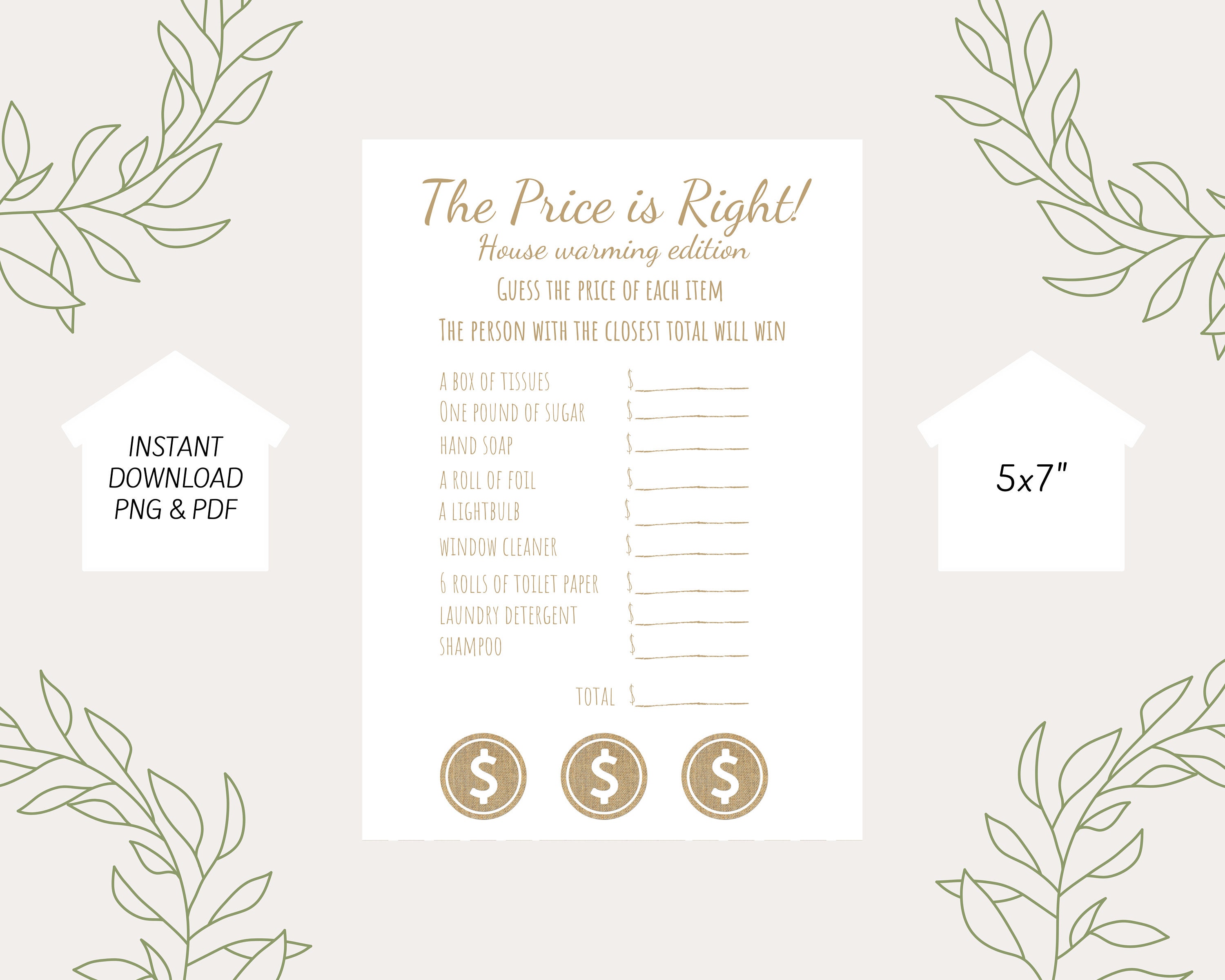 Housewarming Party Game the Price is Right - Etsy Sweden