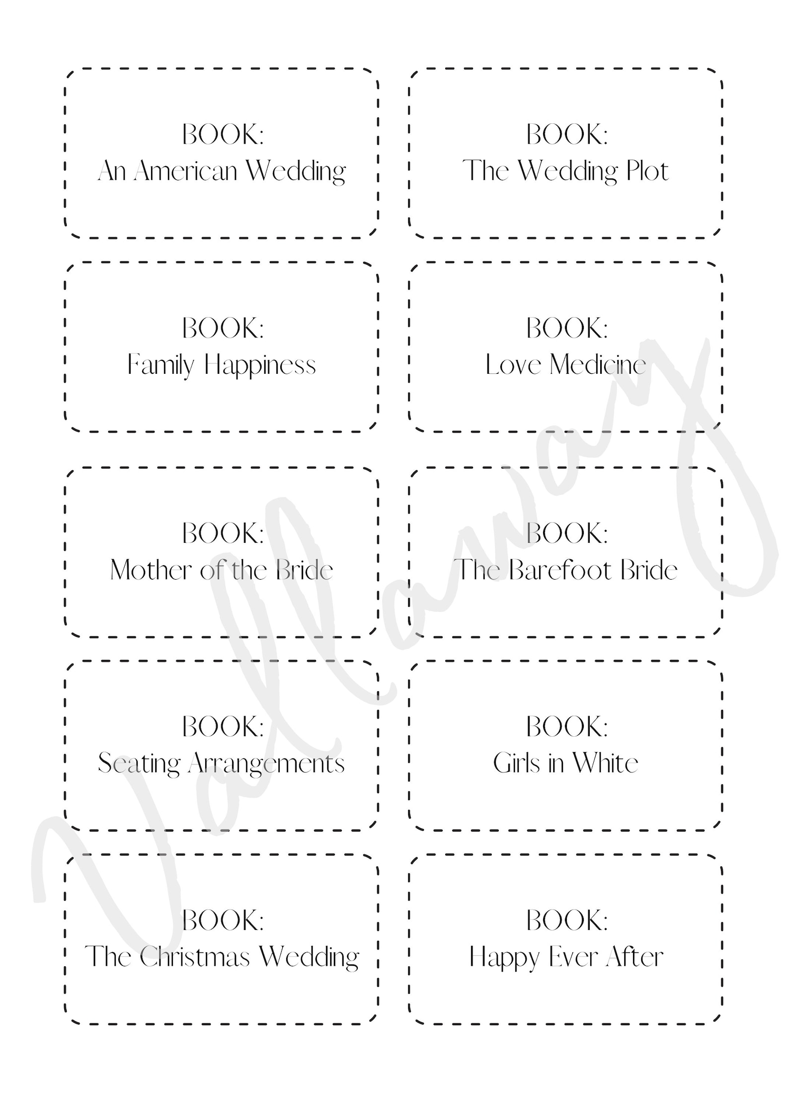 Wedding Table Charades - Wedding Game, Bridal Shower Game, Engagement ...