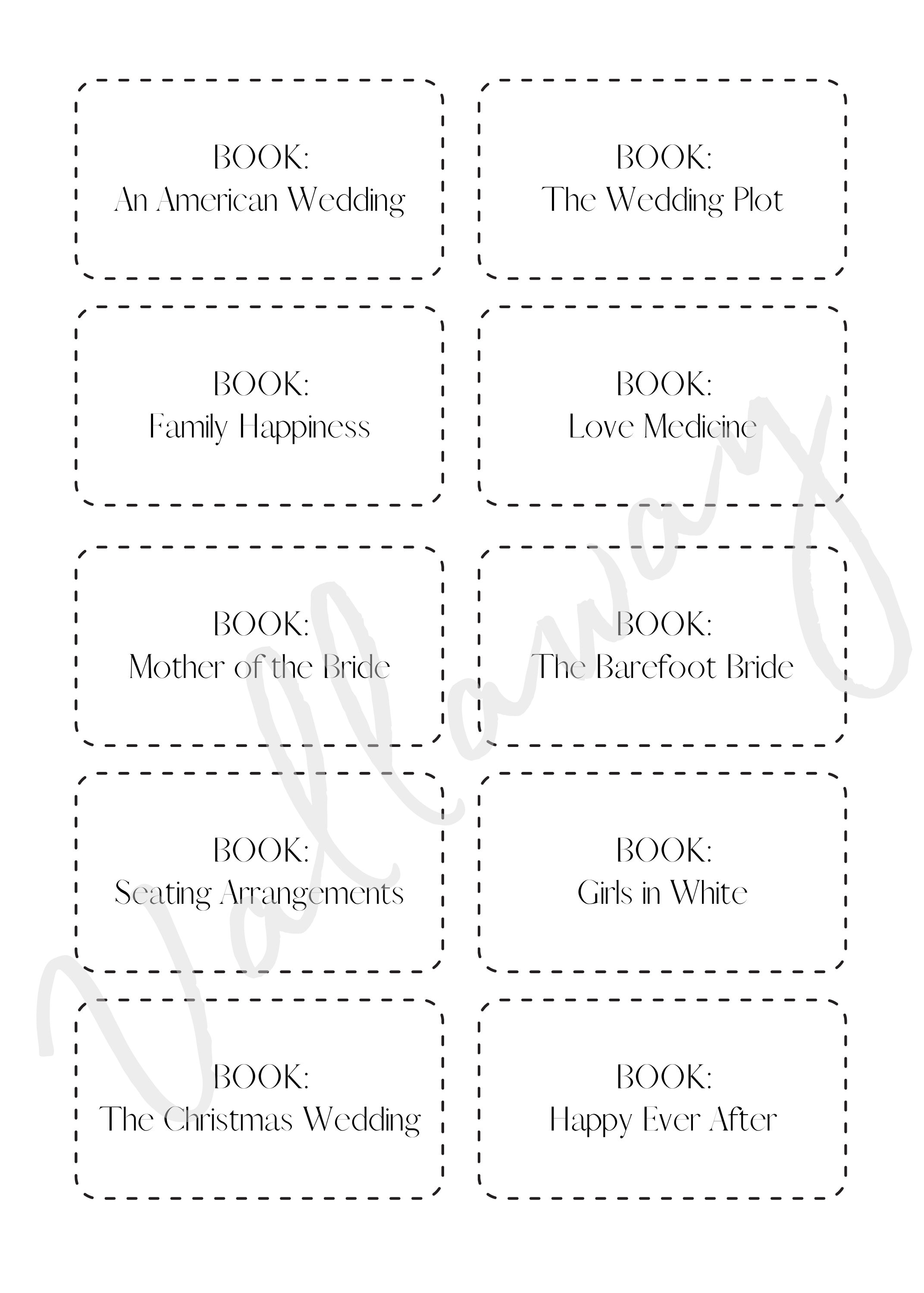 Wedding Table Charades - Wedding Game, Bridal Shower Game, Engagement ...
