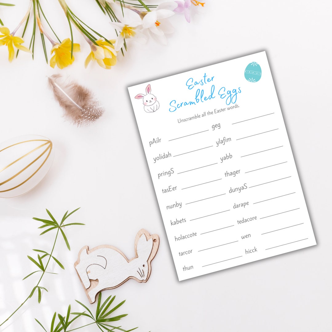 Easter Party Game - Word Jumble/ Scrambled Eggs Printable Game - Etsy