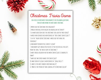Christmas Trivia Printable - Christmas Party Games - Holiday Party Game ...