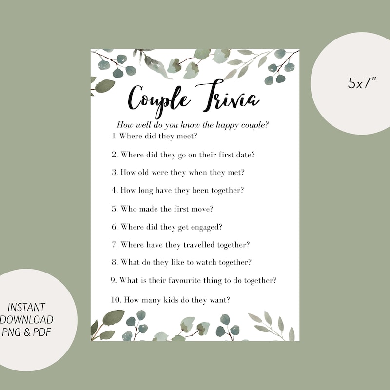 Bride Trivia Game - Etsy