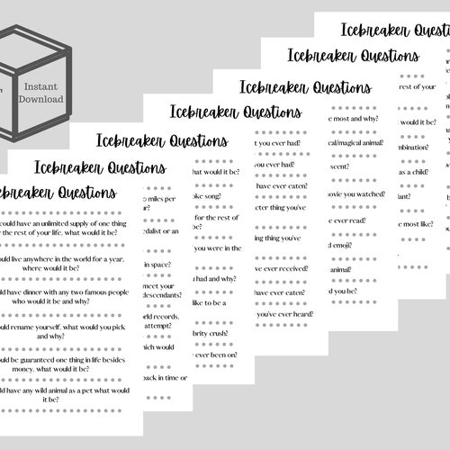 Icebreaker Game Icebreaker Questions Printable Adult Party - Etsy