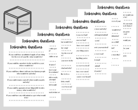 50 Icebreaker Questions - Etsy
