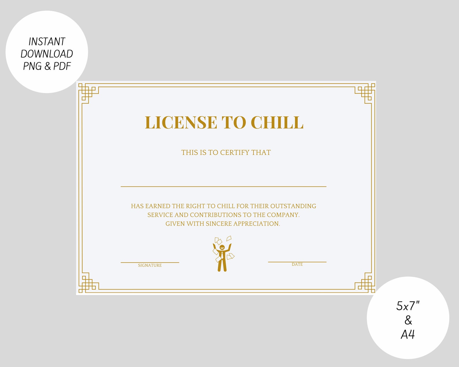 License to Chill Certificate - Retirement/ Farewell/ Leave Gift - Etsy ...