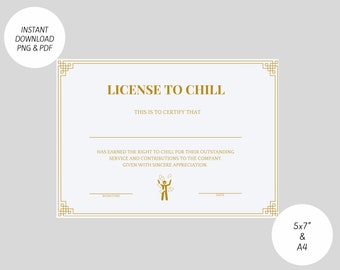 License to Chill Retirement Certificate Editable, Customizable ...