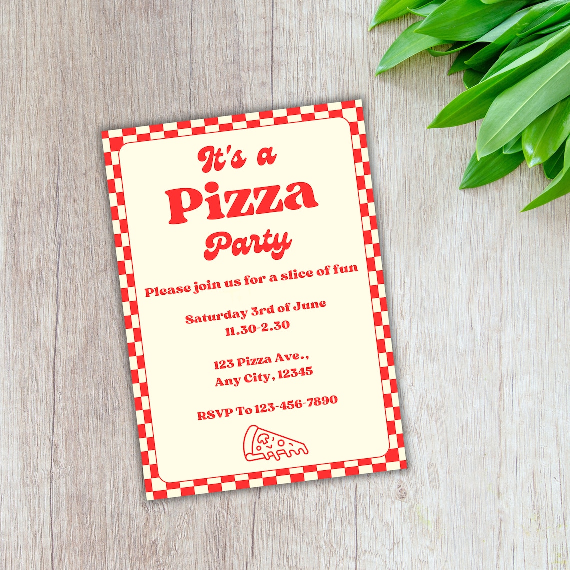 Editable Pizza Party Invitation - Etsy