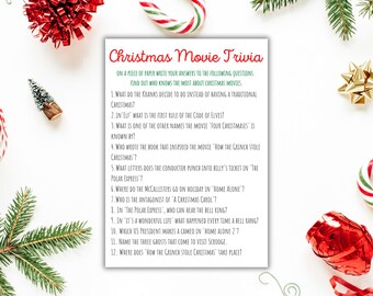 Christmas Movie Trivia Game | Christmas Movie Printable Trivia ...