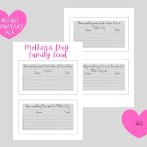 Mother's Day Family Feud - Instant Download Digital Game Printable - Etsy