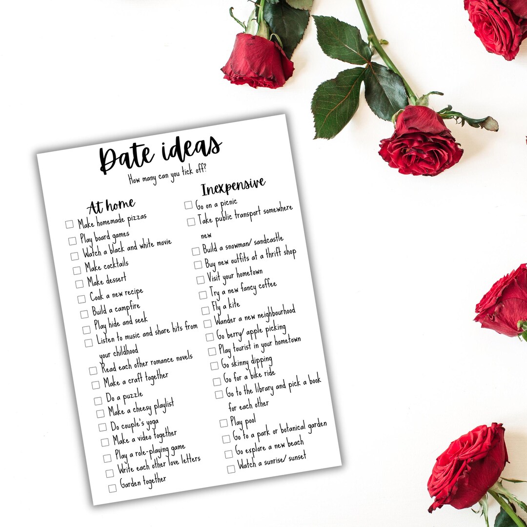 70 Date Ideas - Instant Downloadable Printable - Etsy