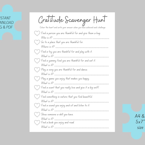 Gratitude Scavenger Hunt - Etsy