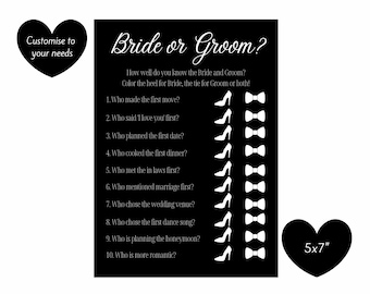Guess Who Bride or Groom Printable Custom Design Bridal Game for Guests ...