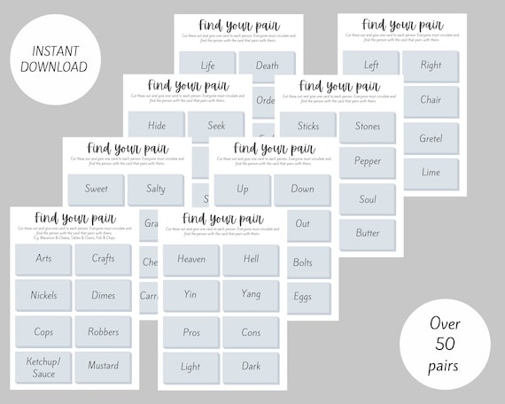 Team Building Activity Find Your Pair Game - Etsy