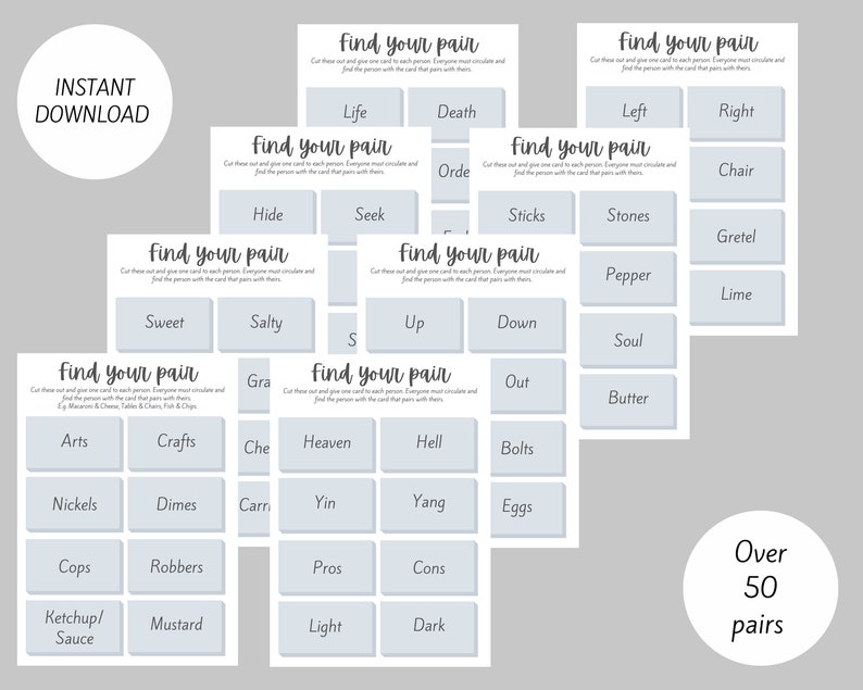 Team Building Activity - Find Your Pair Game - Etsy
