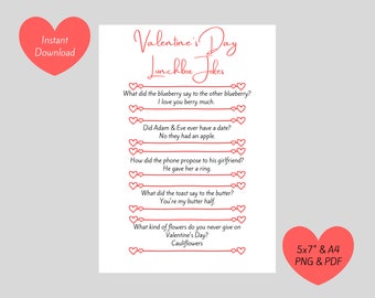 24 Printable Valentine's Day Jokes: A Collection of Laughs - Etsy