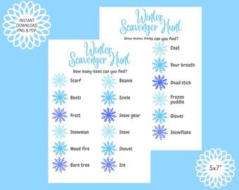 Winter Wonderland Scavenger Hunt, Winter Activity, Winter Scavenger ...