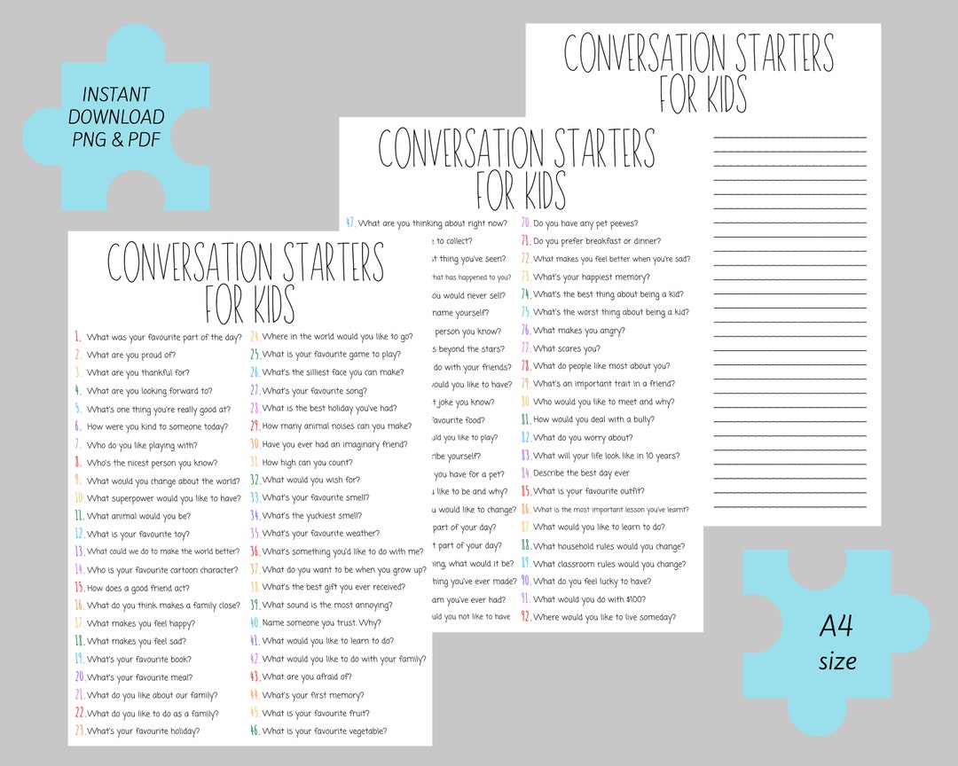 90+ Conversation Starters for Kids & Adults (+ Additional Blank Page to ...