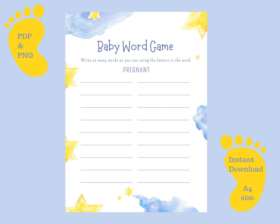Baby Shower Game - Baby Word List Game - Etsy Australia