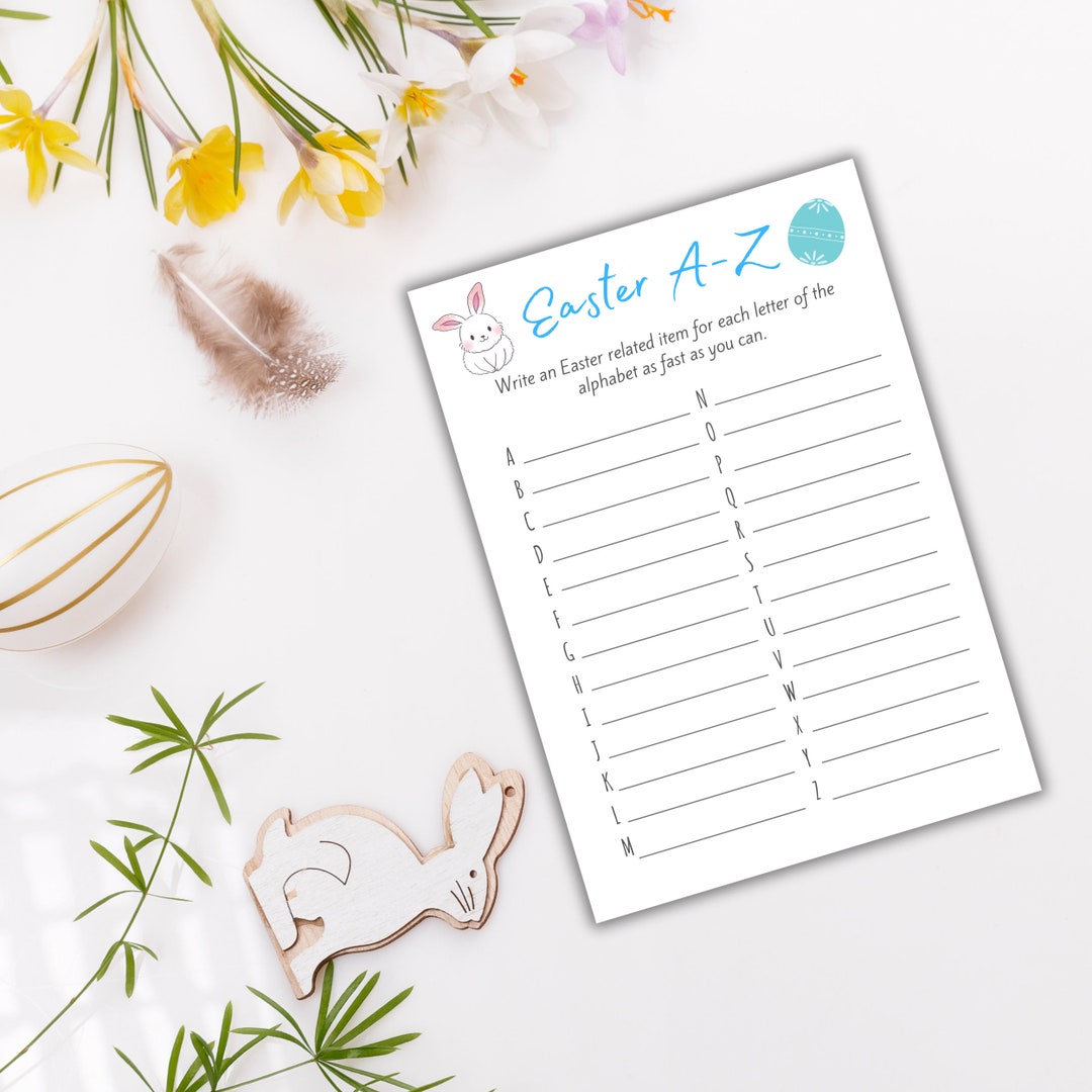 Easter Party Game - A-Z Alphabet Game - Family Fun Printable Activity ...